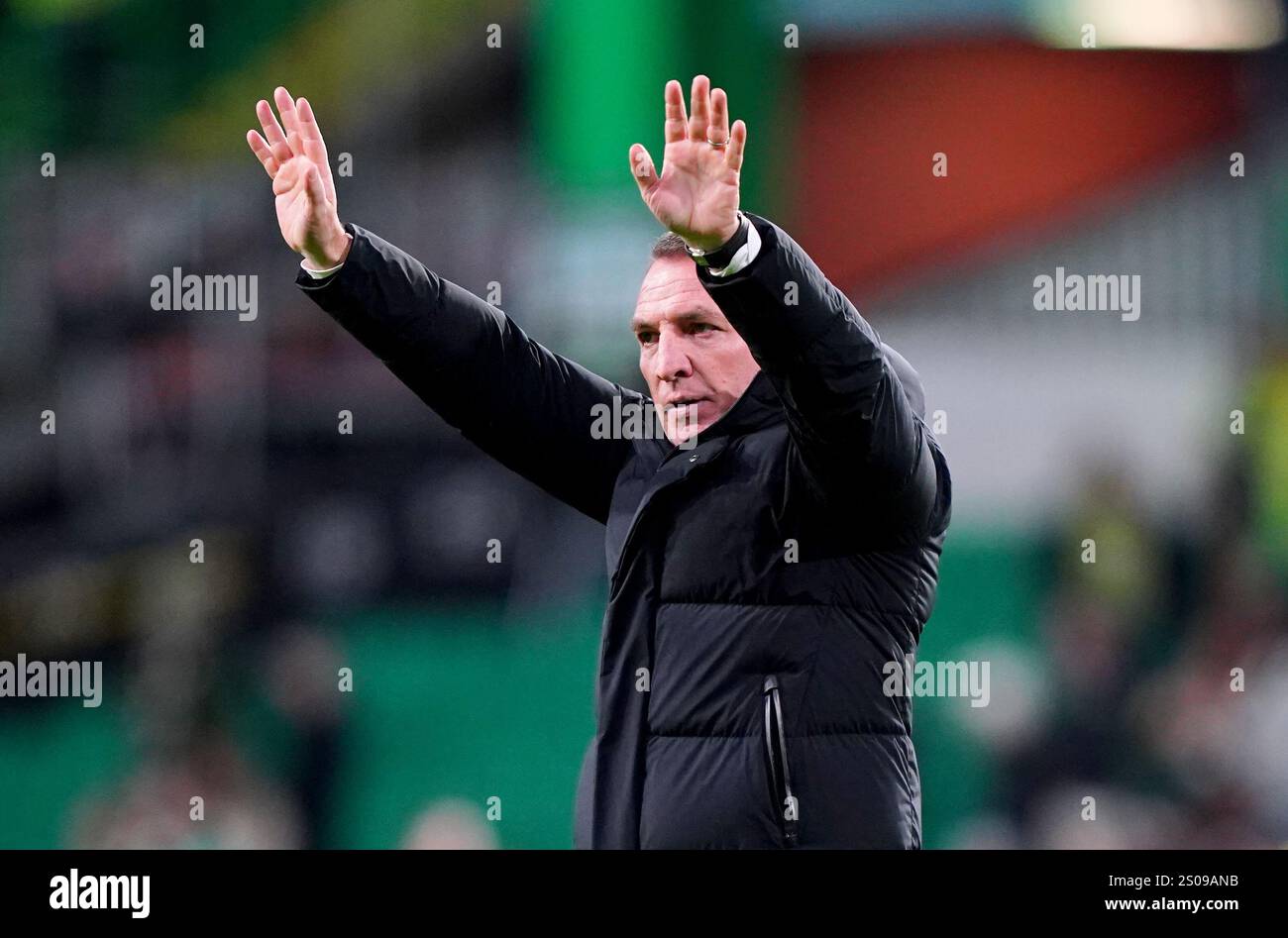 Celtic manager Brendan Rodgers acknowledges the crowd at the final ...