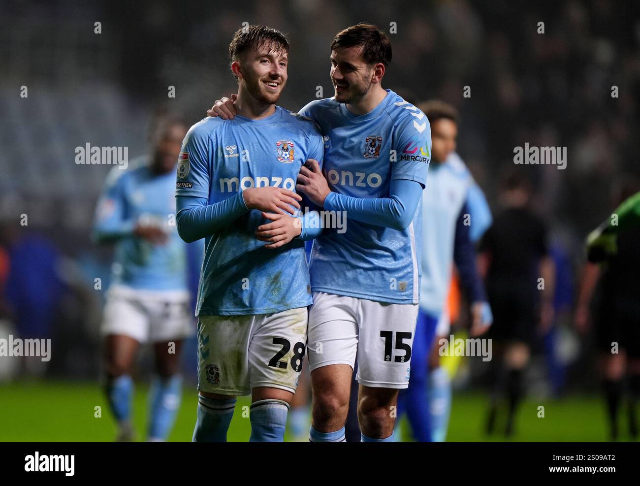 Coventry City's Josh Eccles (left) and Liam Kitching after the Sky Bet ...