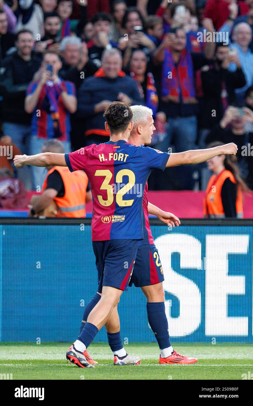 Barcelona, Spain. 3rd November, 2024. Hector Fort celebrate a goal ...