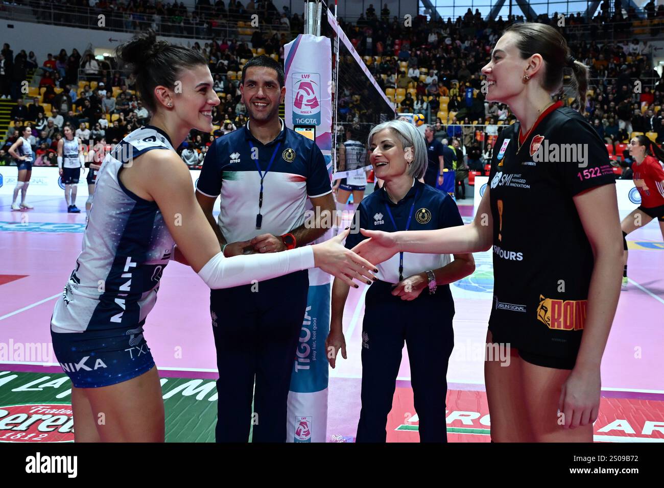 Alessia Orro of Vero Volley Milano and Michela Rucli of Roma Volley ...