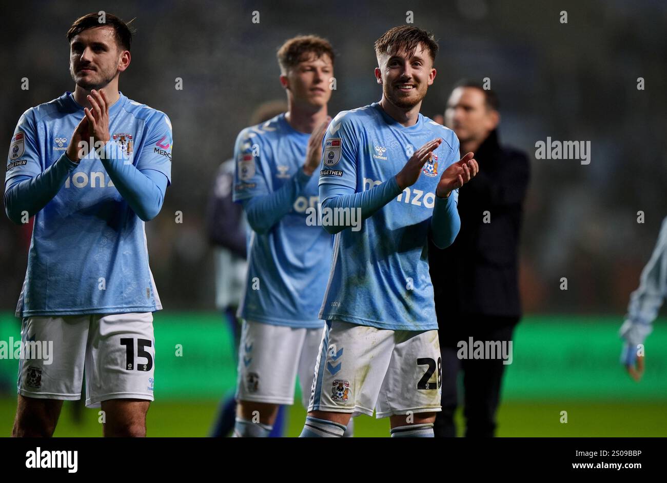 Coventry City's Josh Eccles (right) applauds the fans after the Sky Bet ...