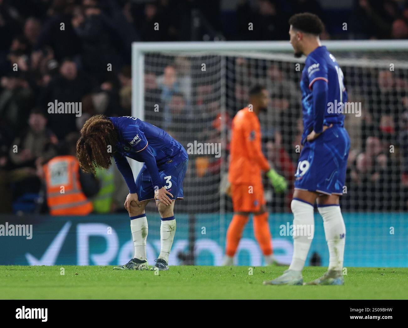 London, UK. 26th Dec, 2024. Marc Cucurella of Chelsea reacts after ...