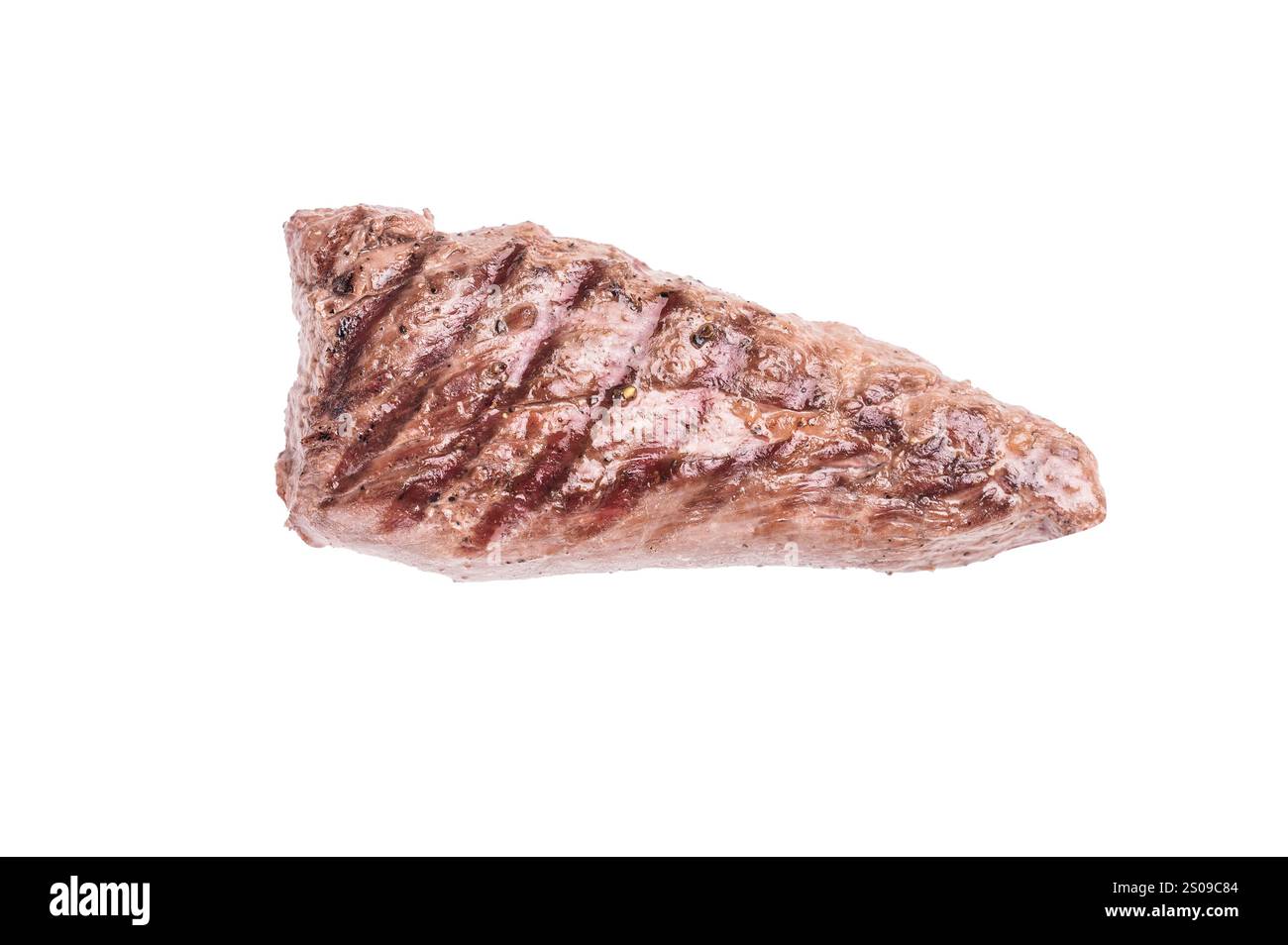 Grilled Mutton tenderloin fillet steak, lamb meat with herbs isolated ...