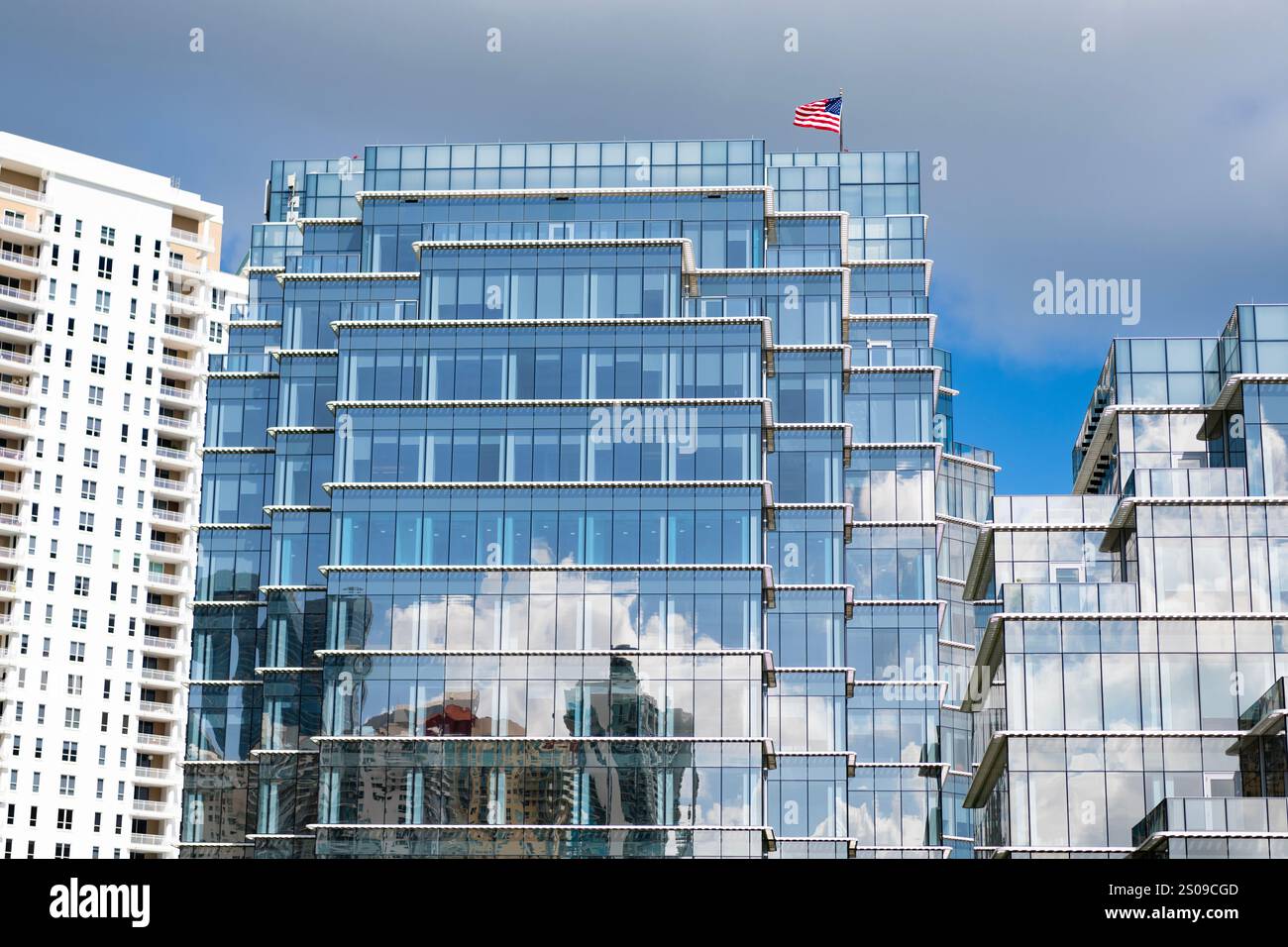 Skyscraper building architecture. Skyscraper with glassy facade. Modern ...