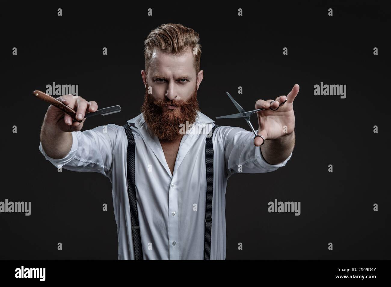 Man barber making a haircut in a barbershop. Great time at barbershop ...
