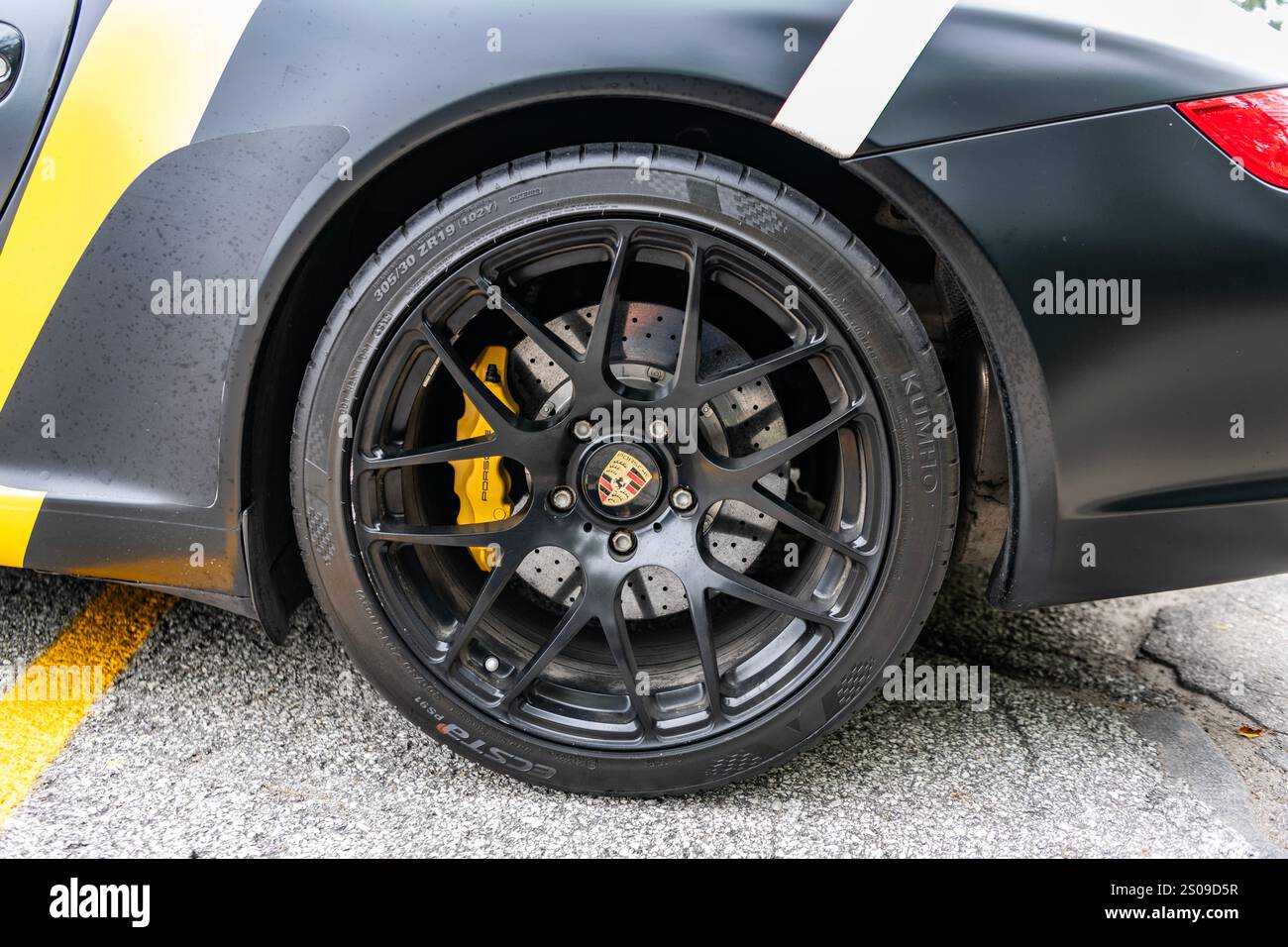 Chicago, Illinois - September 29, 2024: Porsche 911 Carrera S yellow ...
