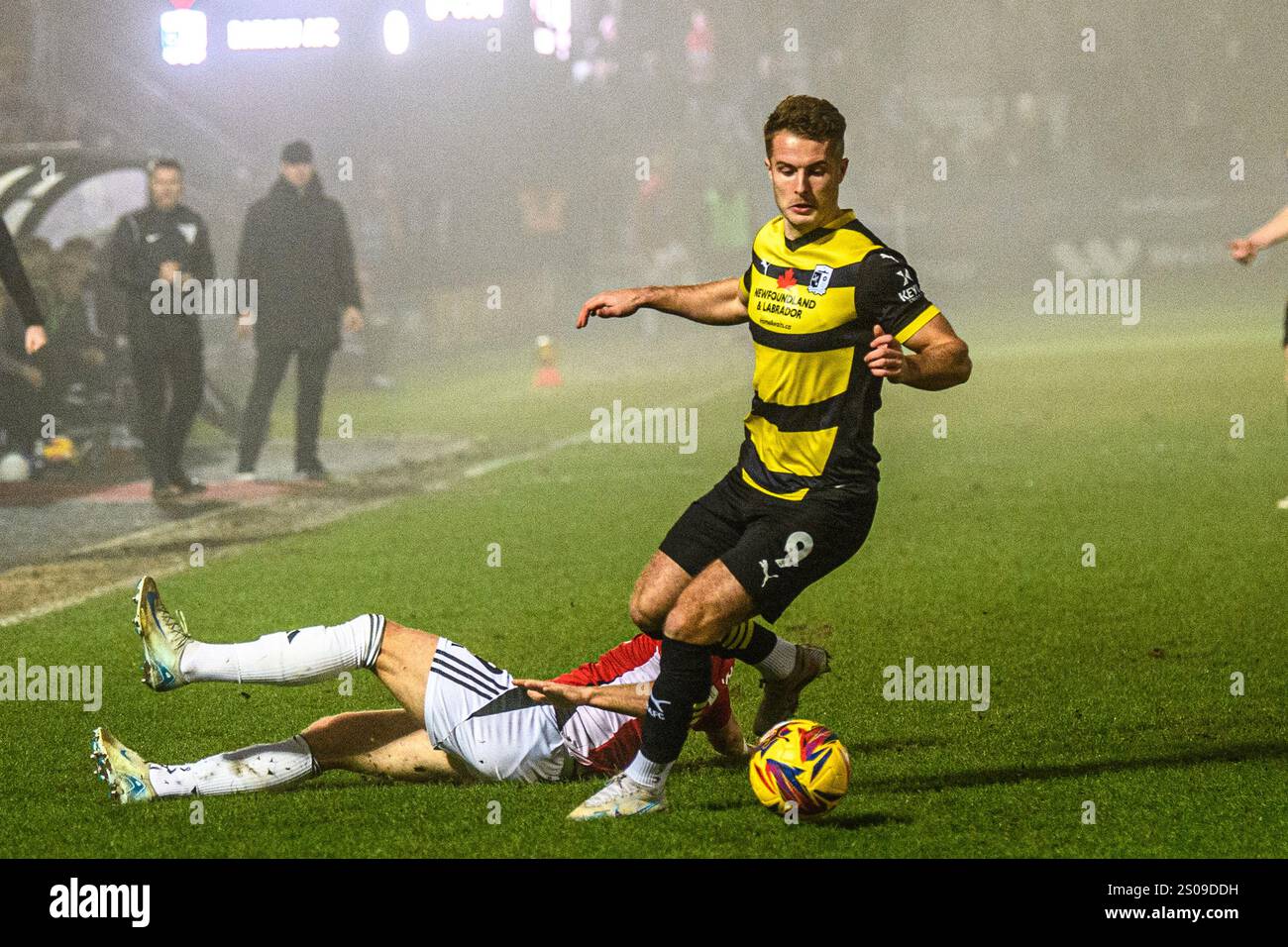 Andrew Dallas of Barrow AFC gets the ball during the Sky Bet League 2 ...