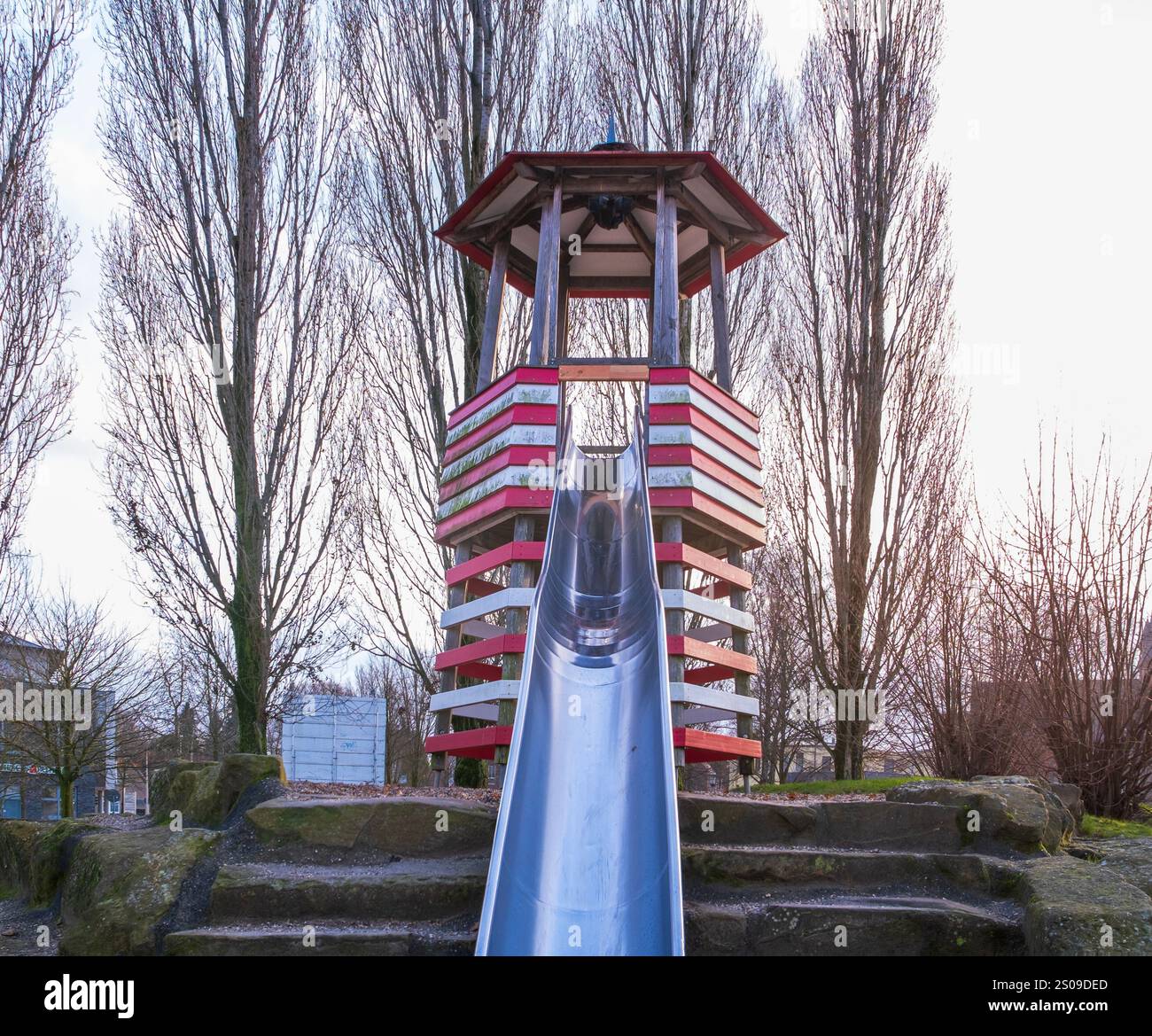 A stunning sunset photo of a children's playground in Germany featuring ...
