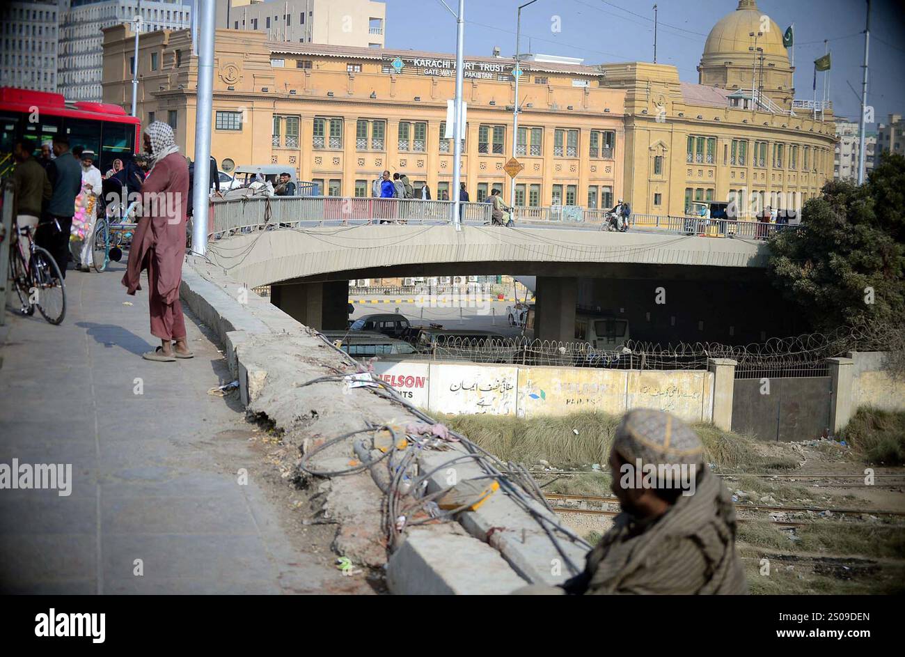 Safety walls seen broken by drug addicts for collecting irons at Native ...