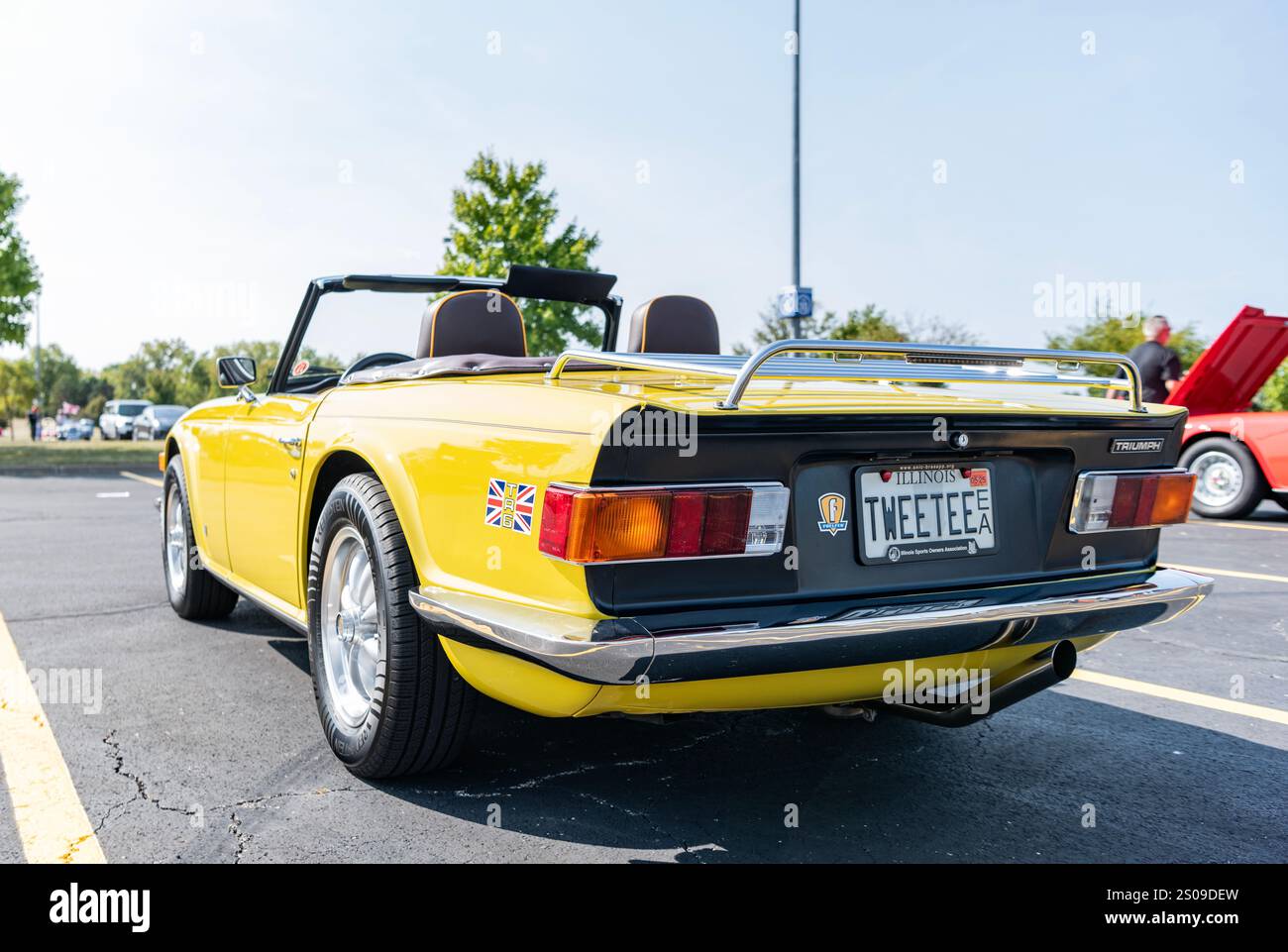 Chicago, Illinois, USA - September 08, 2024: Triumph tr 6 retro ...