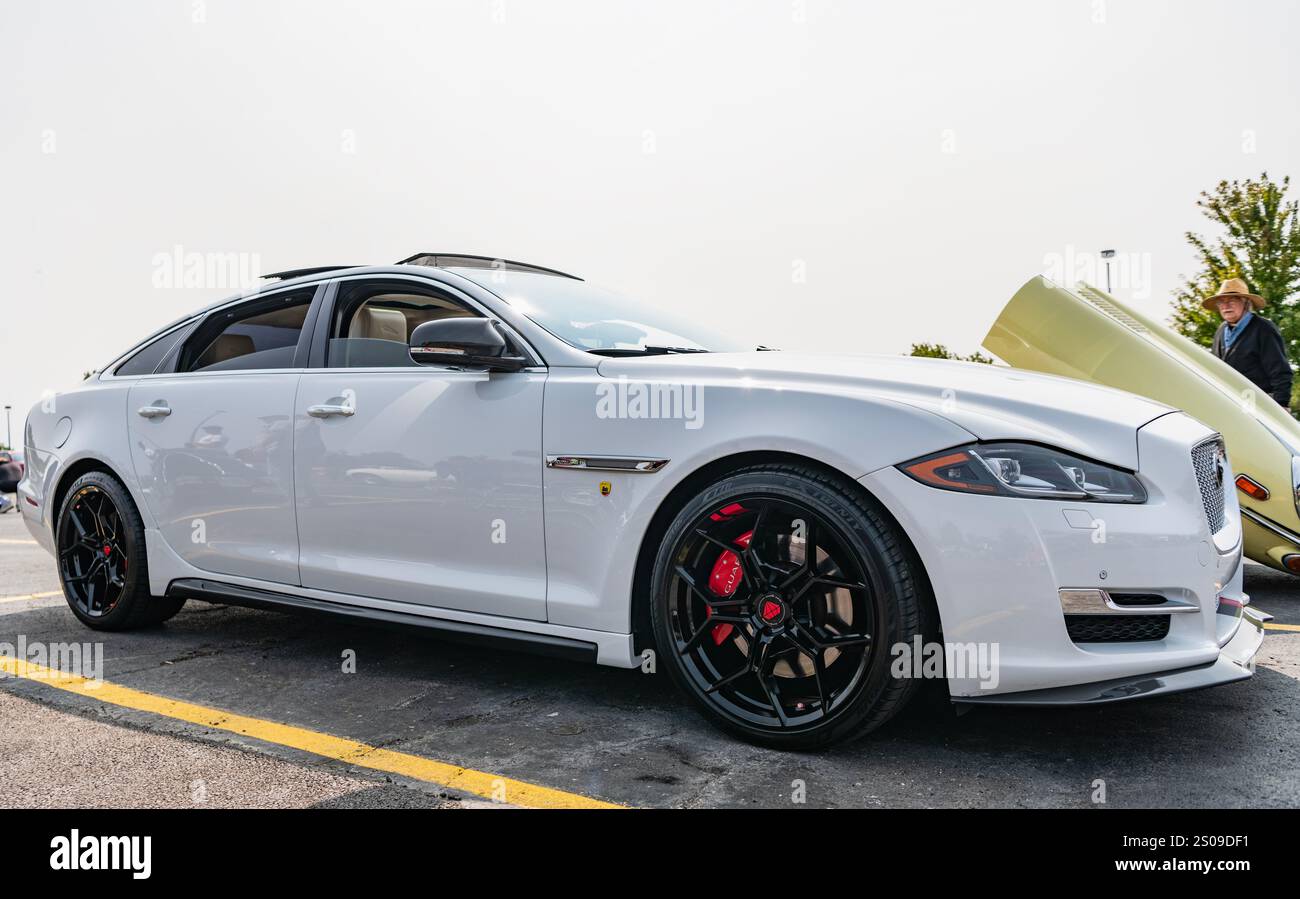 Chicago, Illinois, USA - September 08, 2024: Jaguar XJ X351 vehicle ...