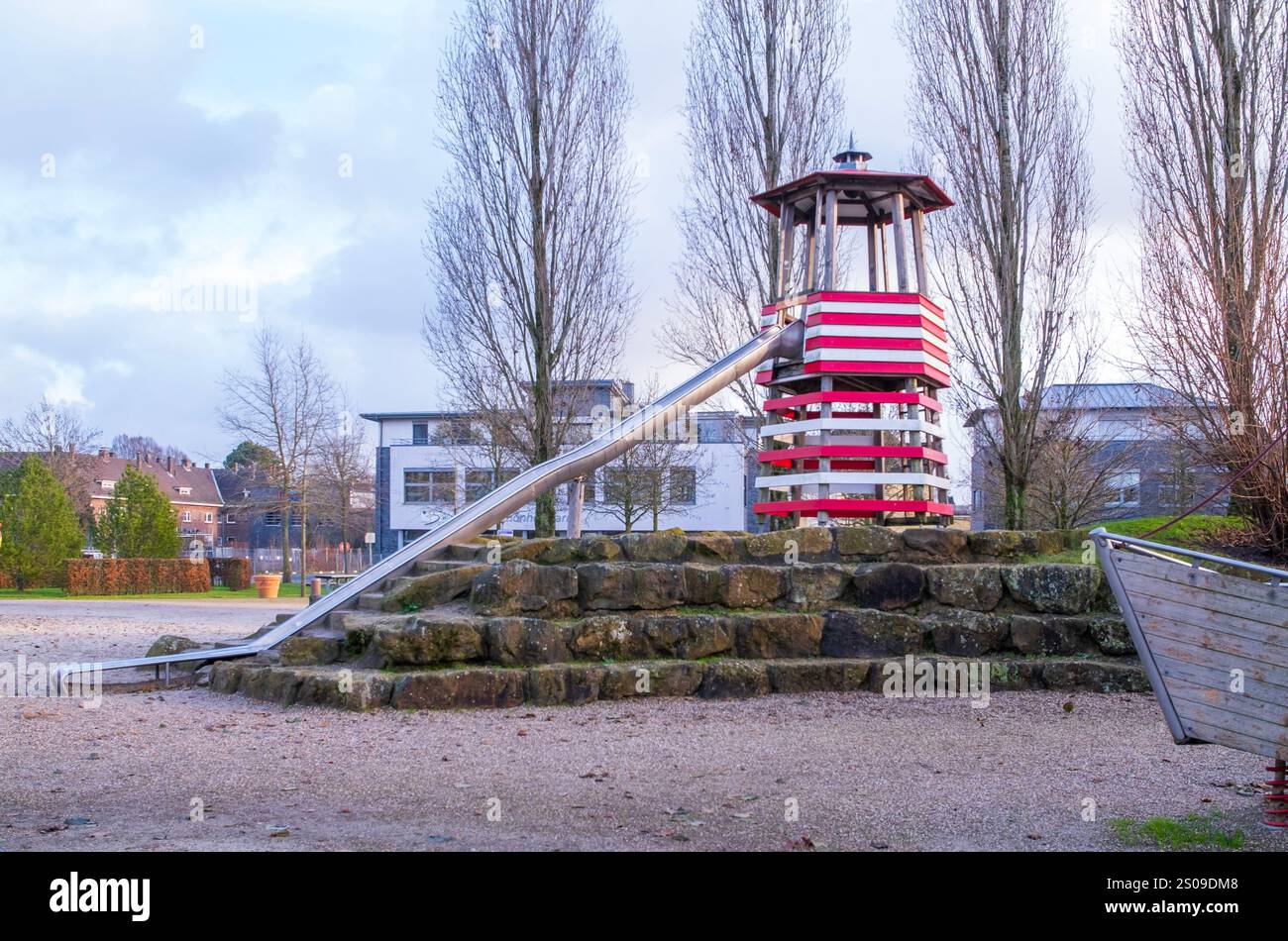 A stunning sunset photo of a children's playground in Germany featuring ...