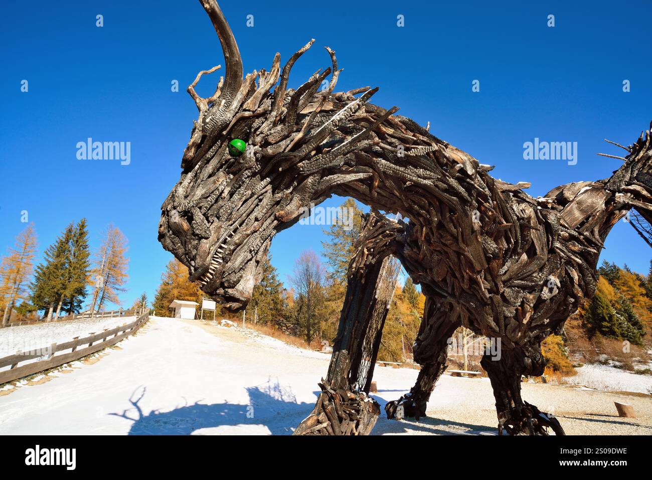 Magrè, Alpe Cimbra, Trentino Alto Adige, Italy. The Vaia dragon. The ...
