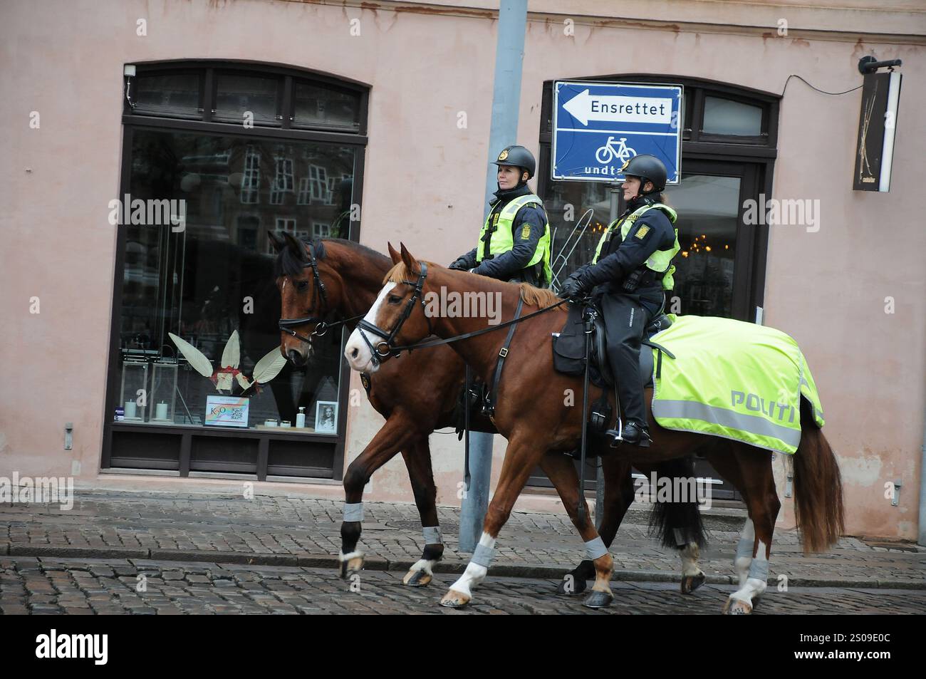 Copenhagen/ DenmarK/26 DECEMBER 2024/ police patrol on horse back in ...