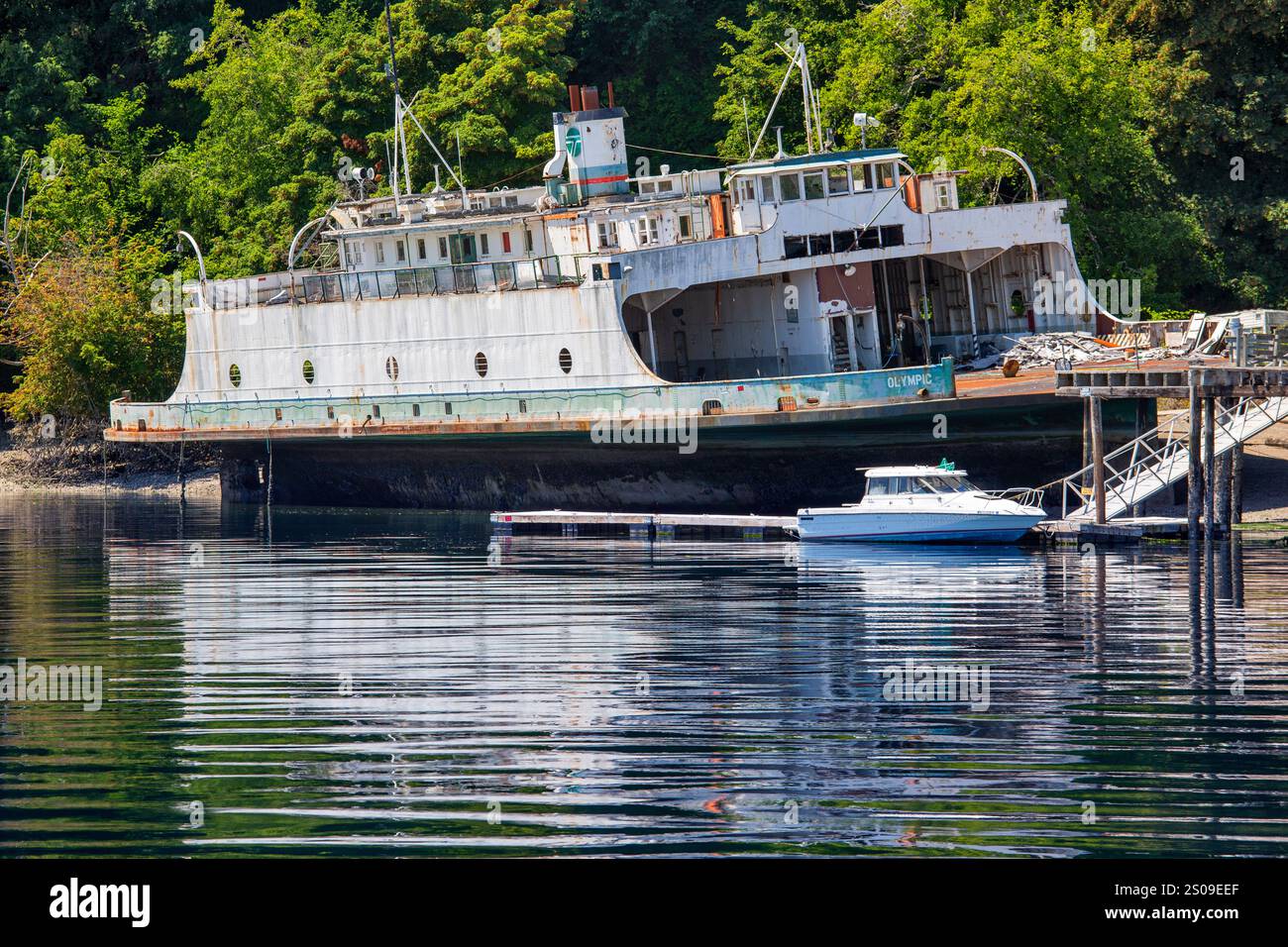 Derelict Ferry, Seattle, Wa Stock Photo - Alamy