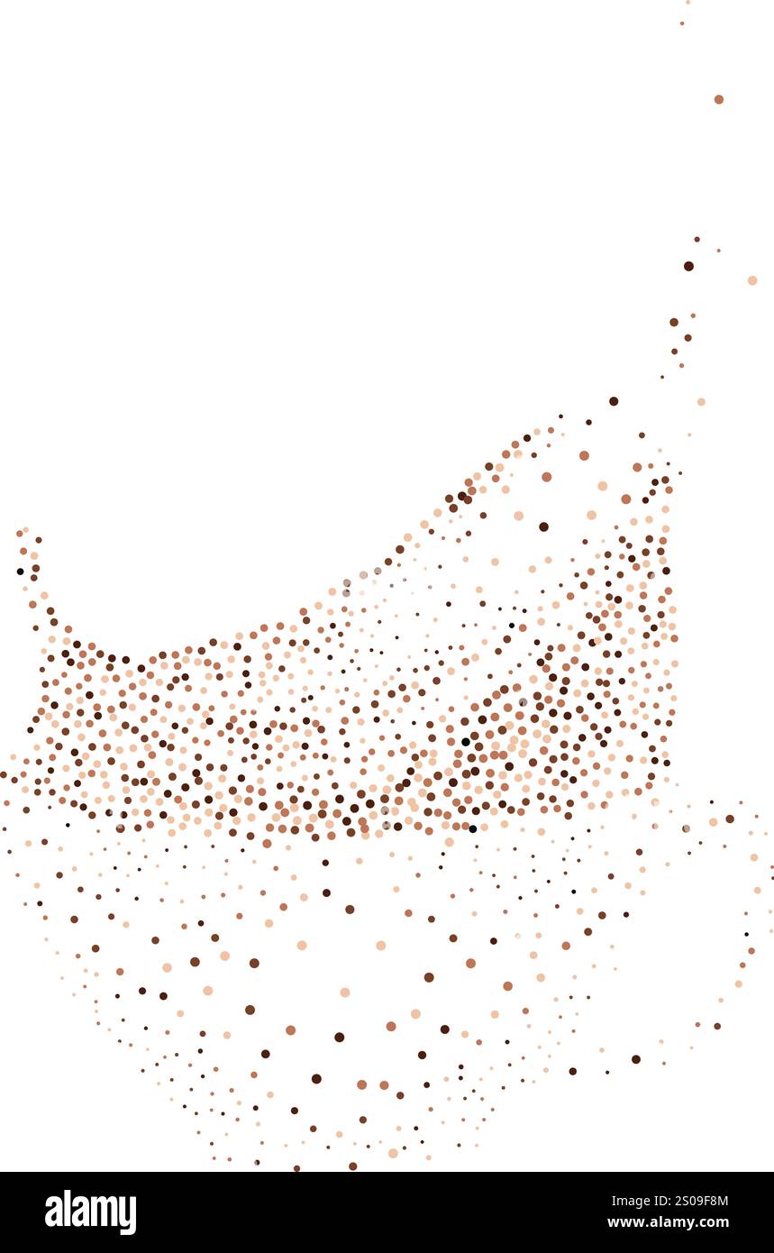 Coffee cup breaking into brown particles, created from circular dots ...