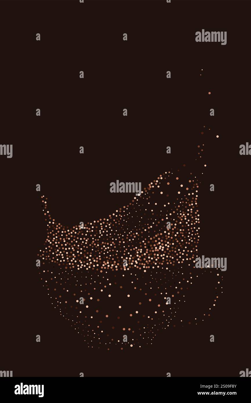 Coffee cup breaking into brown particles, created from circular dots ...