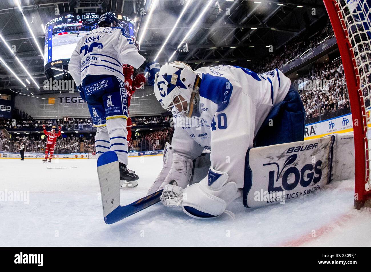 Leksand, Sverige. 26th Dec, 2024. 241226 Leksands målvakt Mantas Armalis deppar under ...