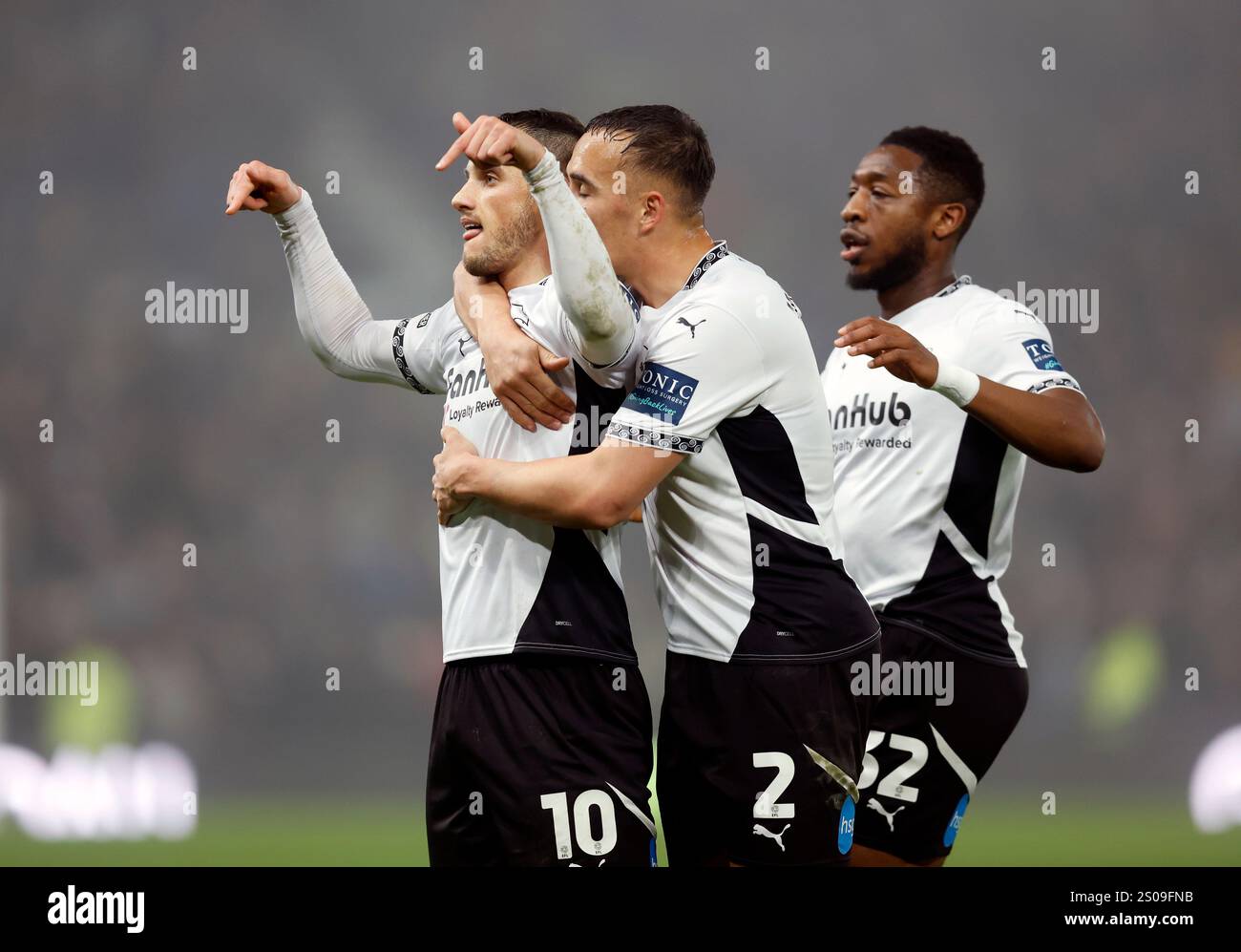 Derby County's Jerry Yates celebrates scoring their side's first goal ...
