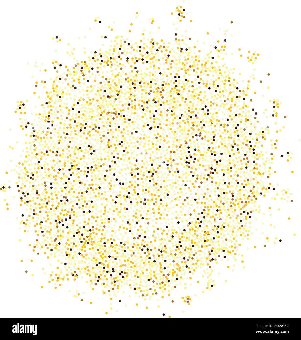 Abstract golden stipple spray circle, dissolving points, dotted ...
