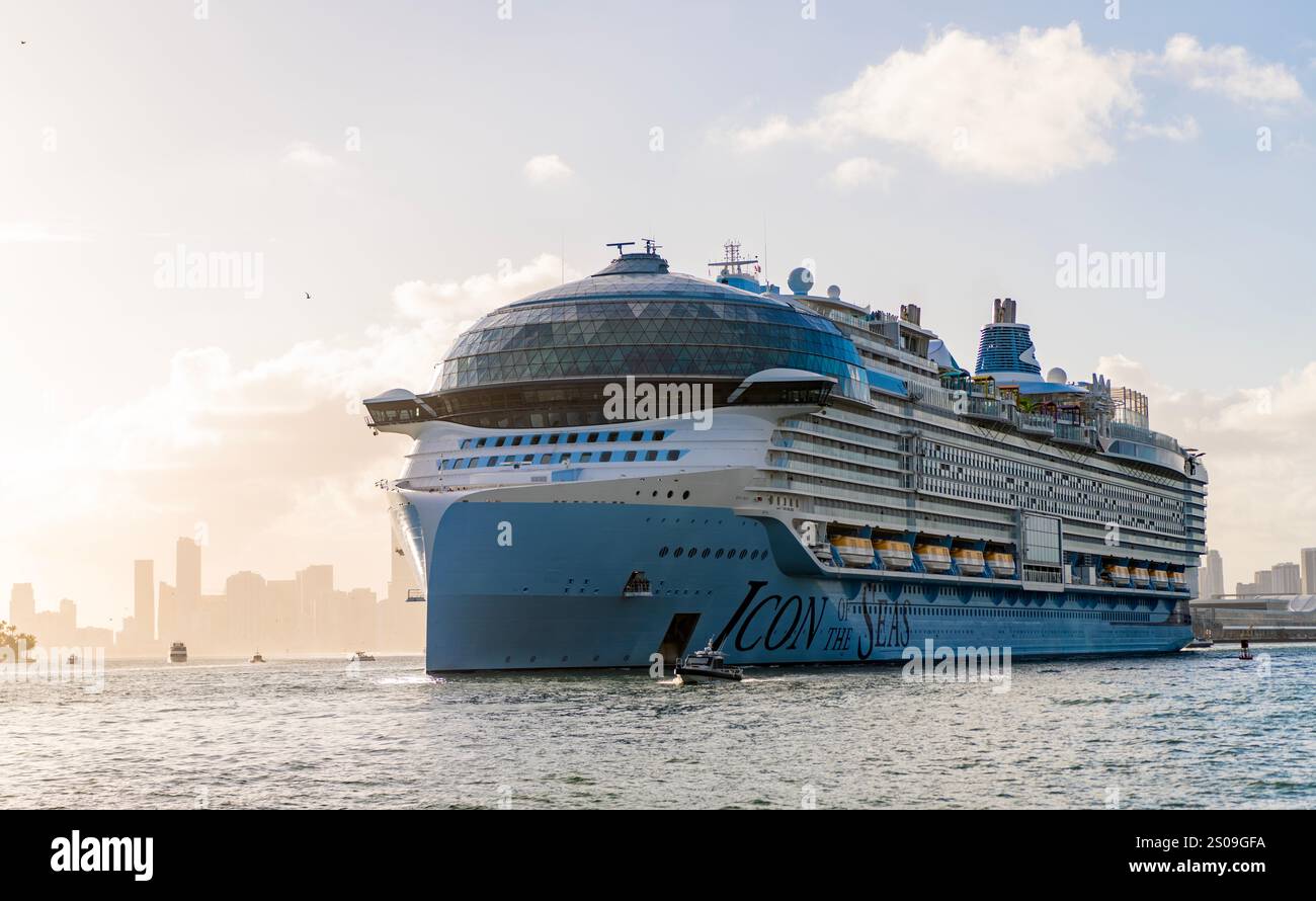 Miami, Florida, USA - November 03, 2024: Cruise ship in summer vacation ...