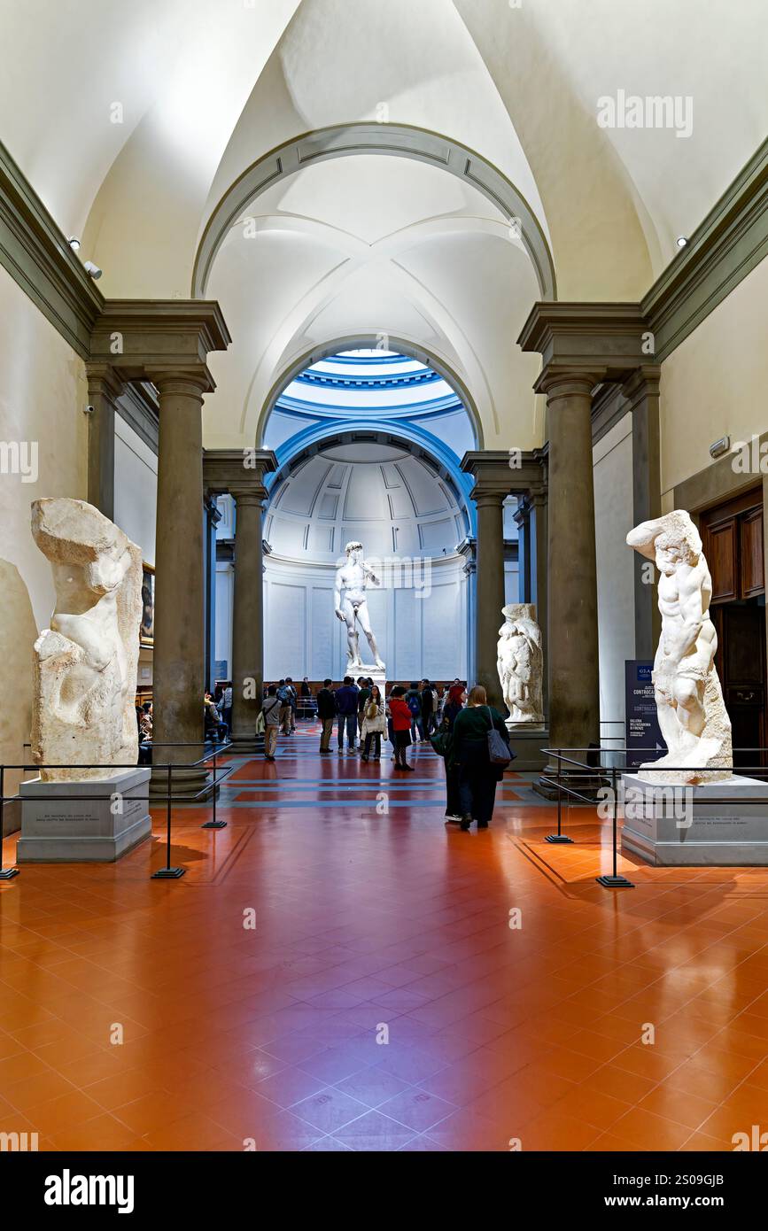 Florence Tuscany Italy. Gallery of the Academy of Florence. Interior of ...