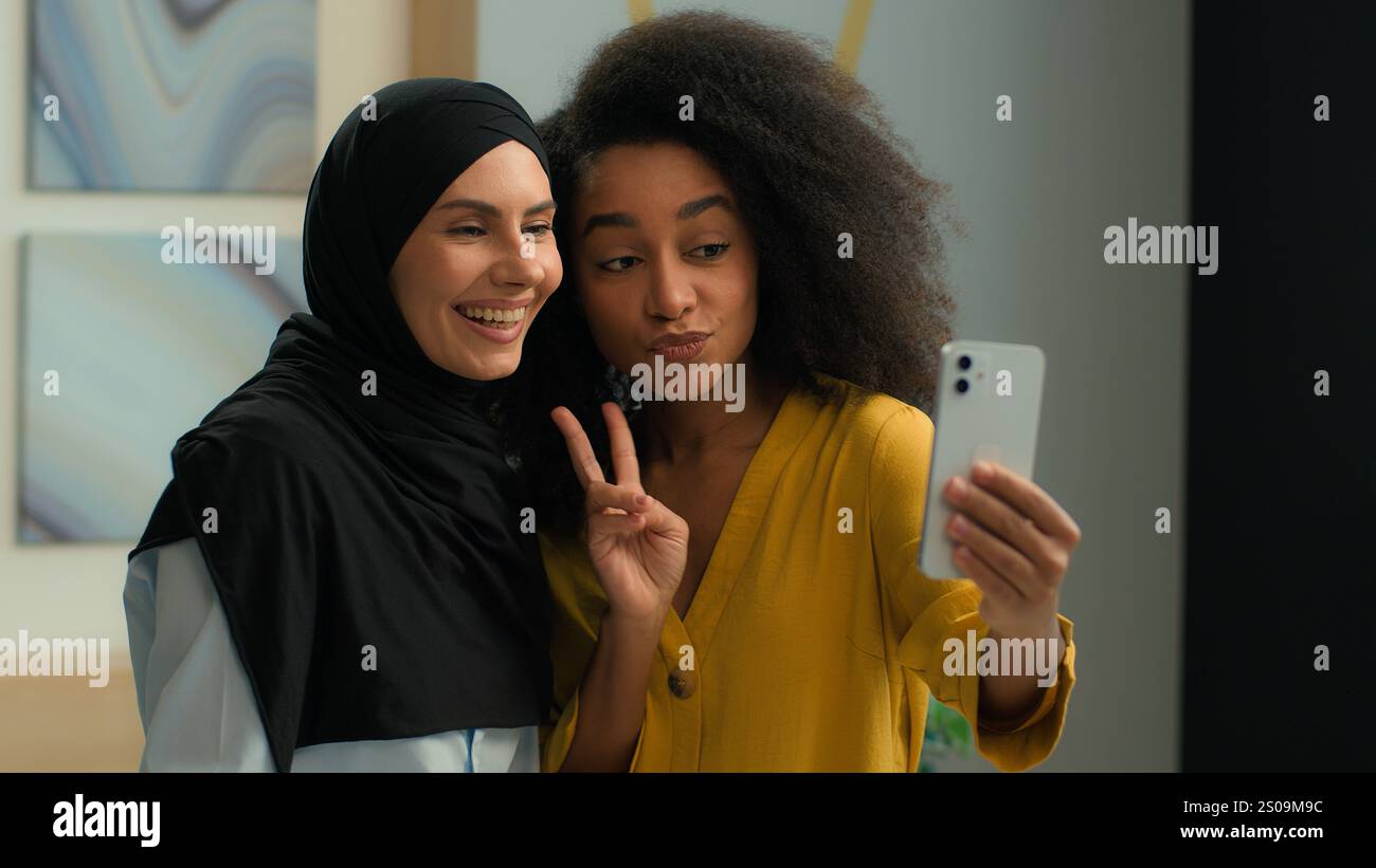 Diverse multiethnic Muslim hijab African American business women ...