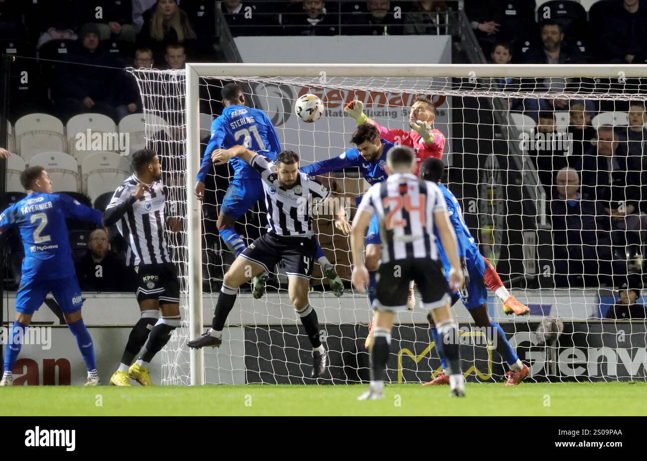 Rangers' Dujon Sterling near scores an own goal during the William Hill ...