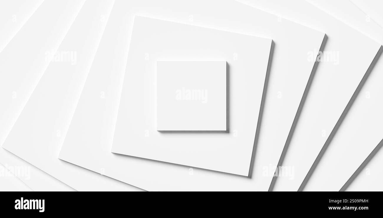 Stepped rotated white concentric squares background wallpaper banner ...