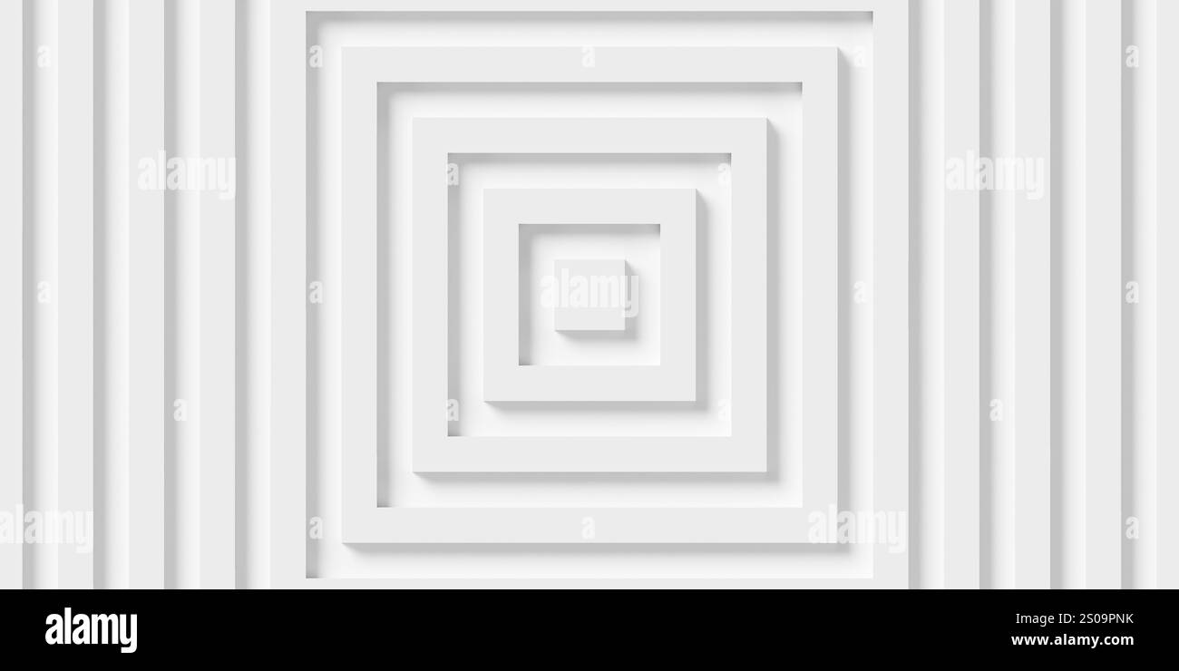 Broad concentric squares background wallpaper banner flat lay top view ...