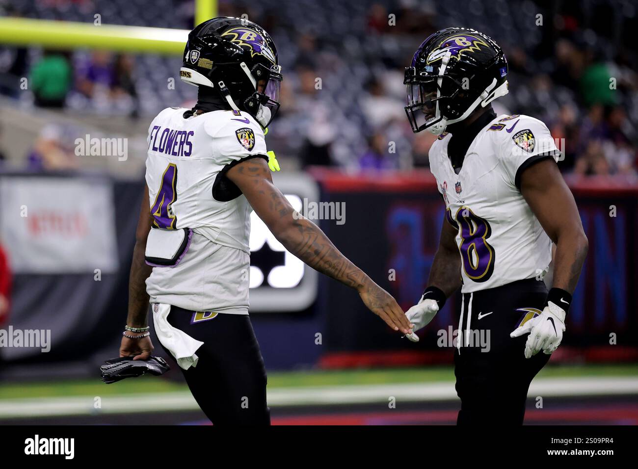 Houston, Texas, USA. 25th Dec, 2024. Baltimore Ravens wide receiver Zay ...