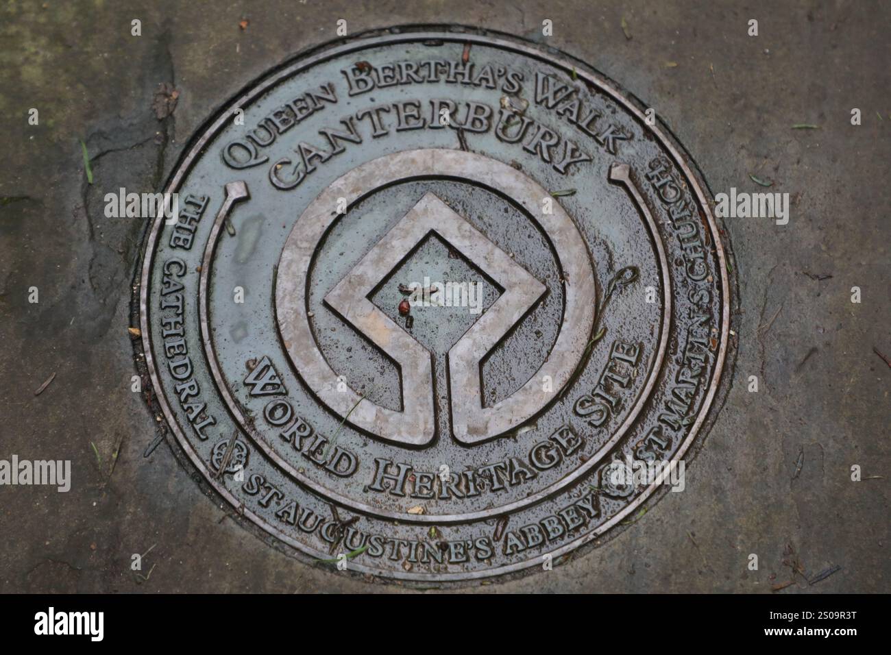 Queen Bertha's Walk plaque in the grounds of St Martin's Church ...
