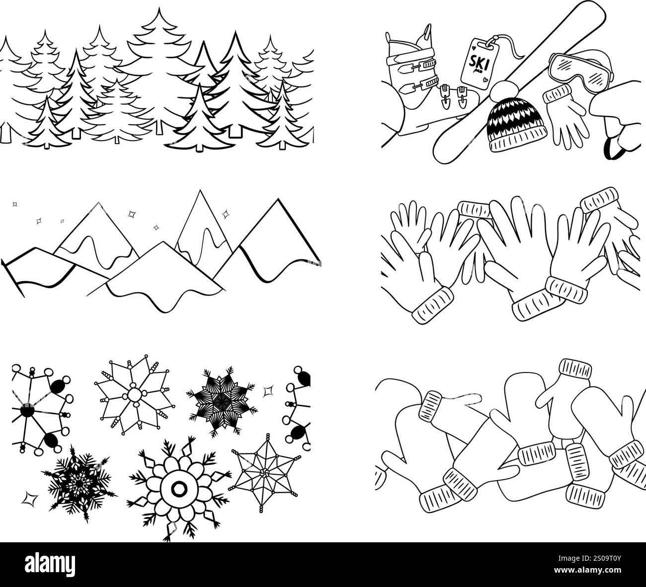 Pine trees and mountains Stock Vector Images - Alamy
