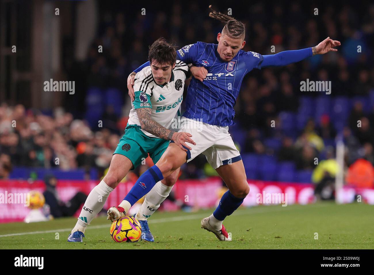 Kalvin Phillips of Ipswich Town and Sandro Tonali of Newcastle United ... Kalvin Phillips of Ipswich Town and Sandro Tonali of Newcastle United ...