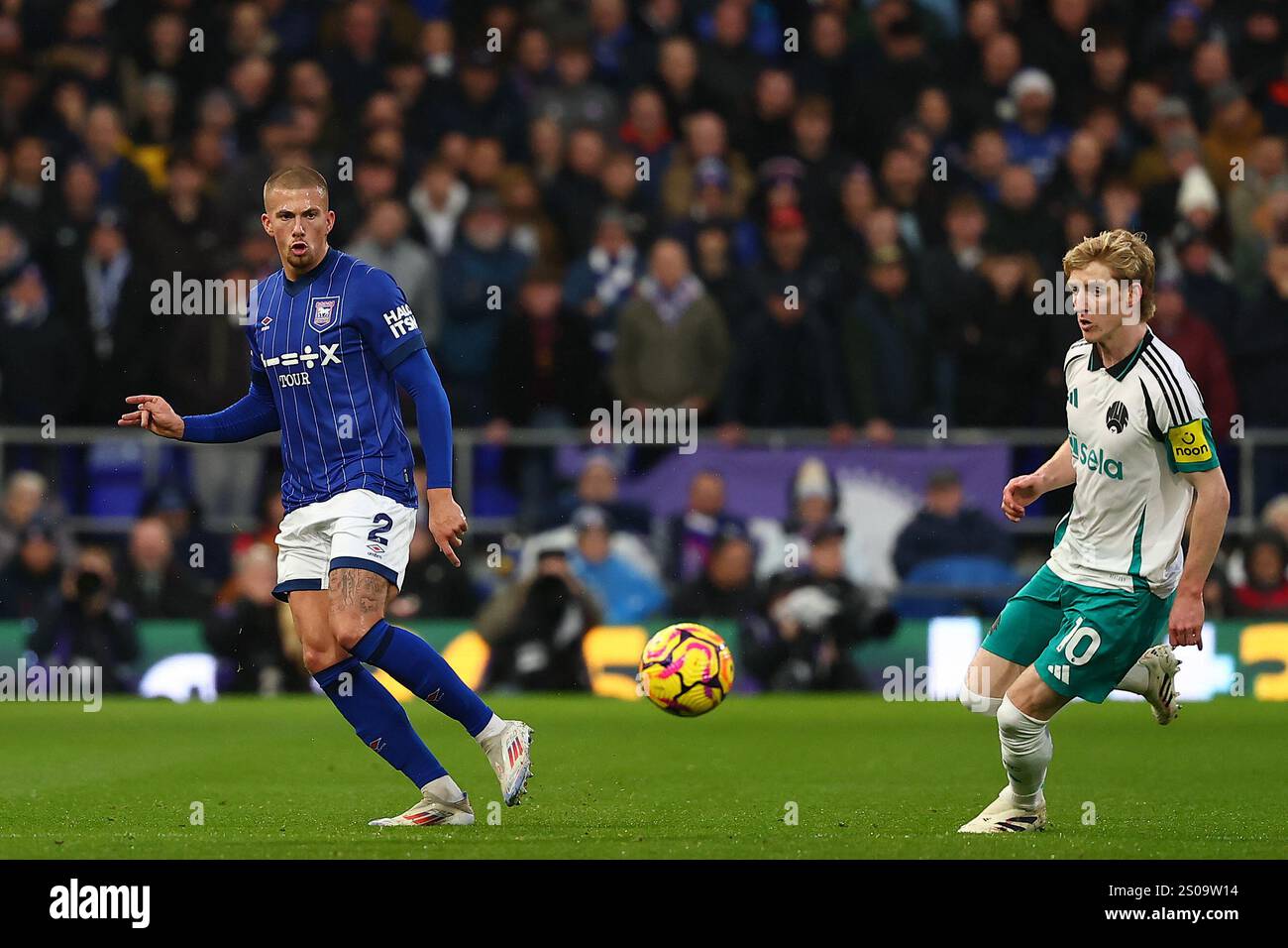 Harry Clarke of Ipswich Town and Anthony Gordon of Newcastle United ...