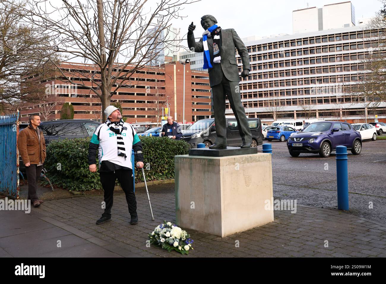 Statue of Sir Bobby Robson seen with Ipswich Town and Newcastle United ...