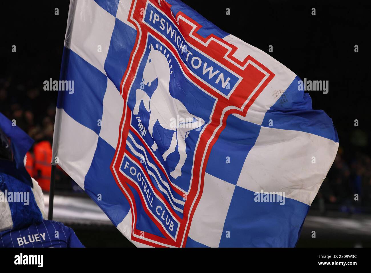 Ipswich Town club mascot, Bluey with flag - Ipswich Town v Newcastle ...