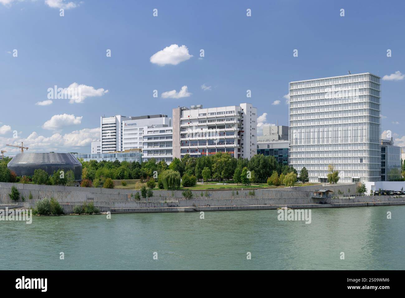 Basel - Novartis campus with on the left the Novartis Pavilion, a ...