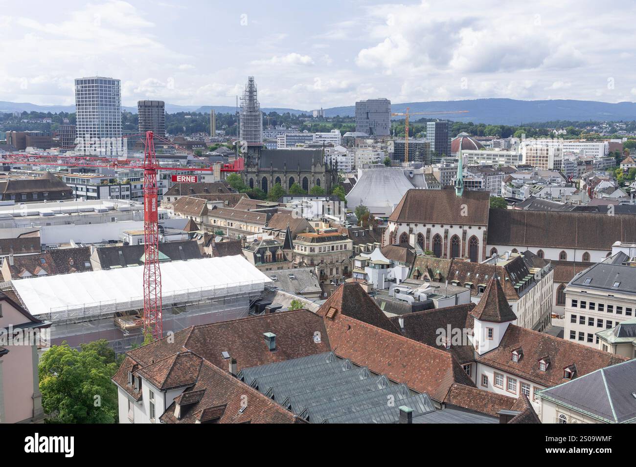 Basel, Switzerland - View of the city center of Basel seen from the ...