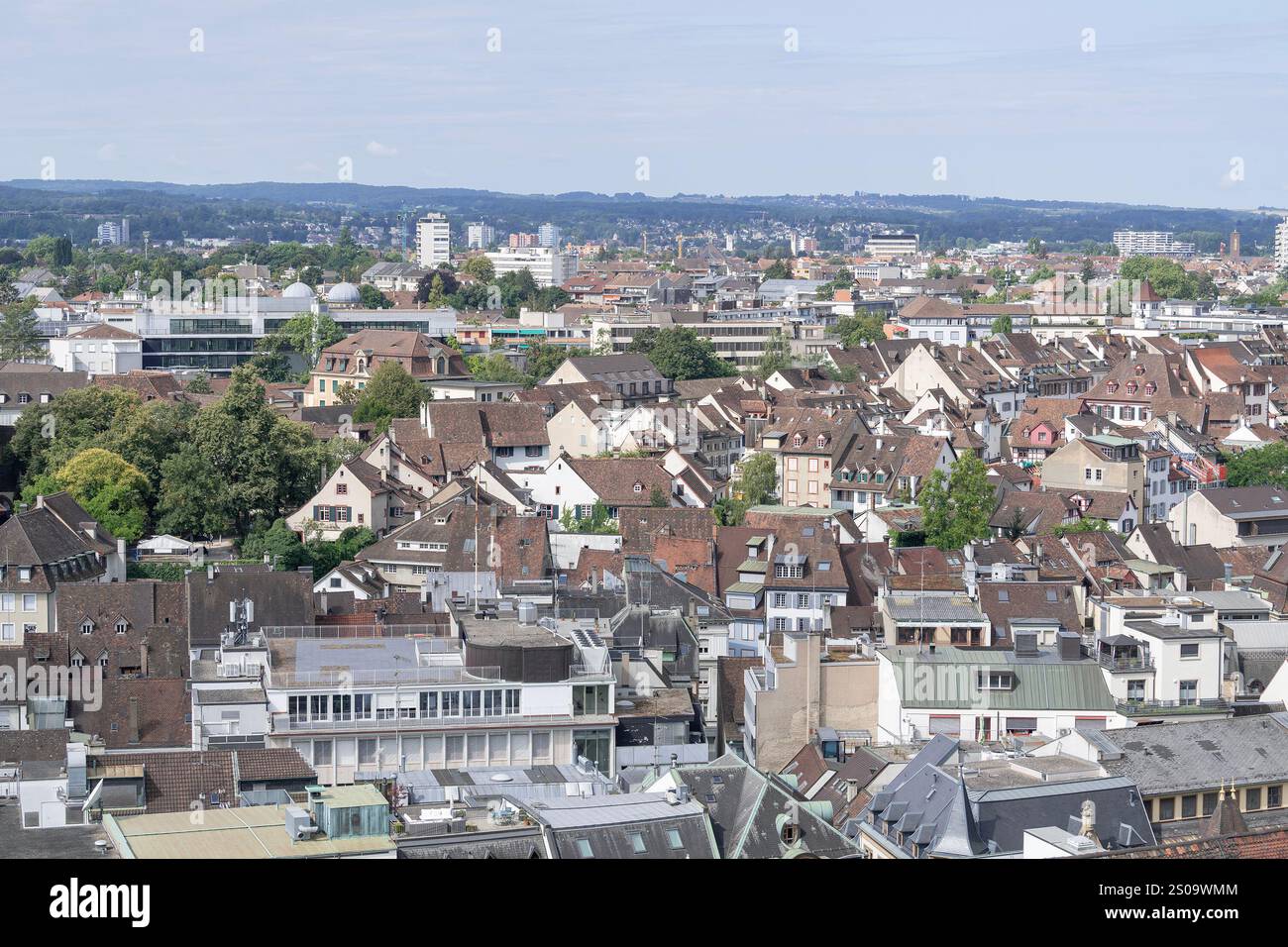 Basel, Switzerland - View of the city center of Basel seen from the ...