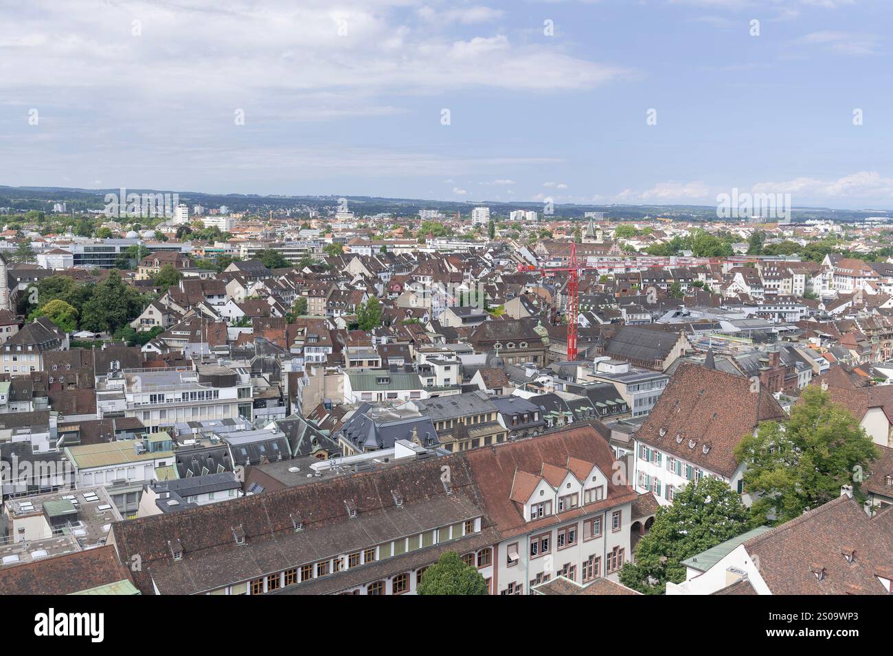 Basel, Switzerland - View of the city center of Basel seen from the ...