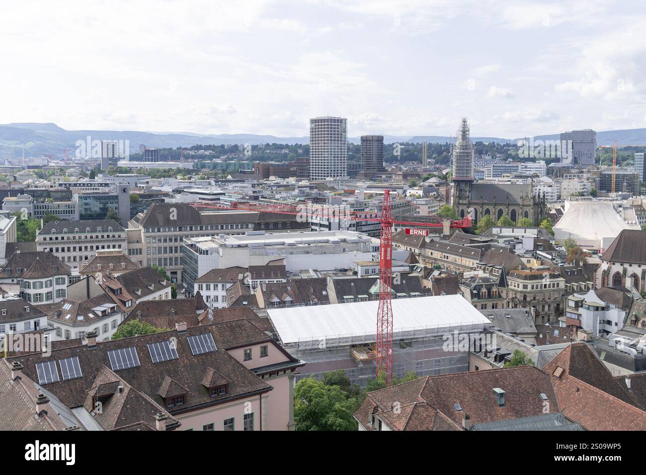 Basel, Switzerland - View of the city center of Basel seen from the ...