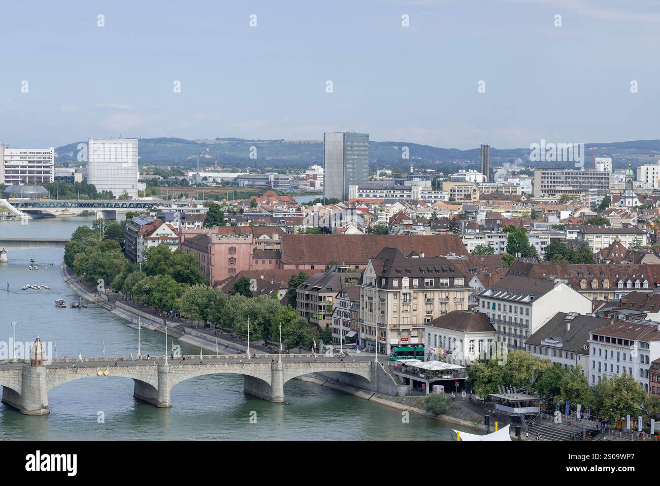 Basel, Switzerland - View of the city center of Basel seen from the ...