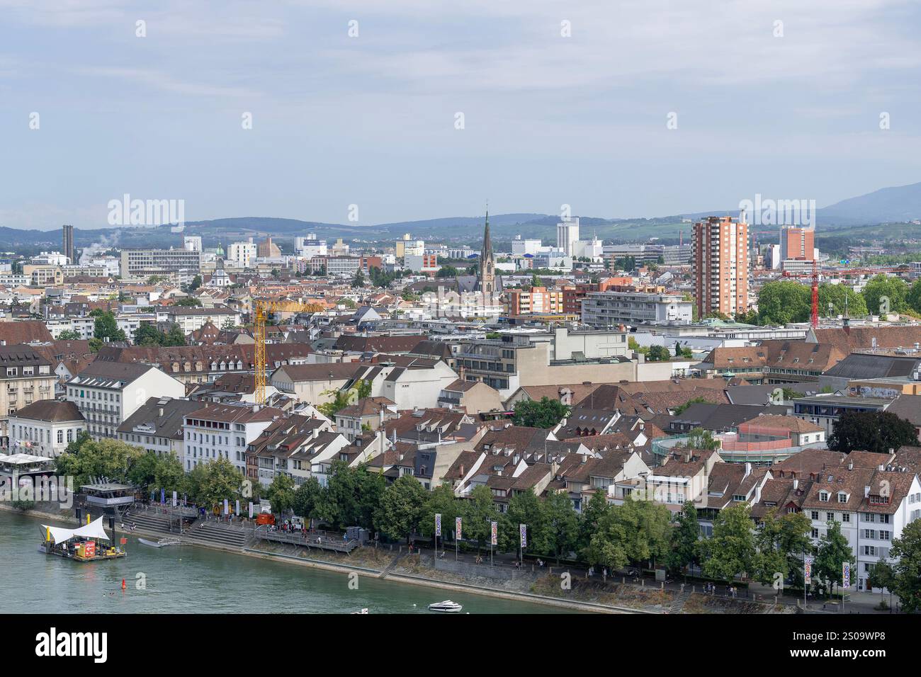 Basel, Switzerland - View of the city center of Basel seen from the ...