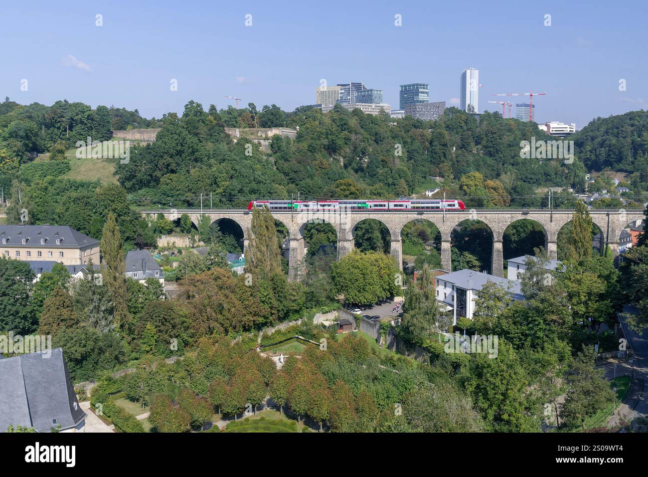 Luxembourg City - Pfaffenthal Viaduct, a railway viaduct seen from the ...