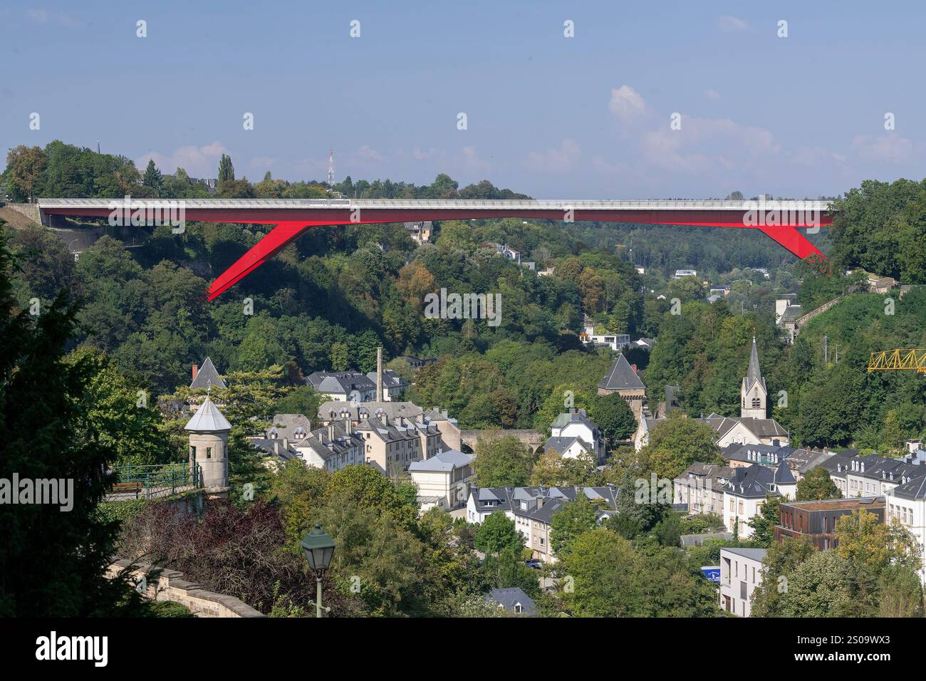 Luxembourg City - The Grand Duchess Charlotte bridge, a red bridge ...