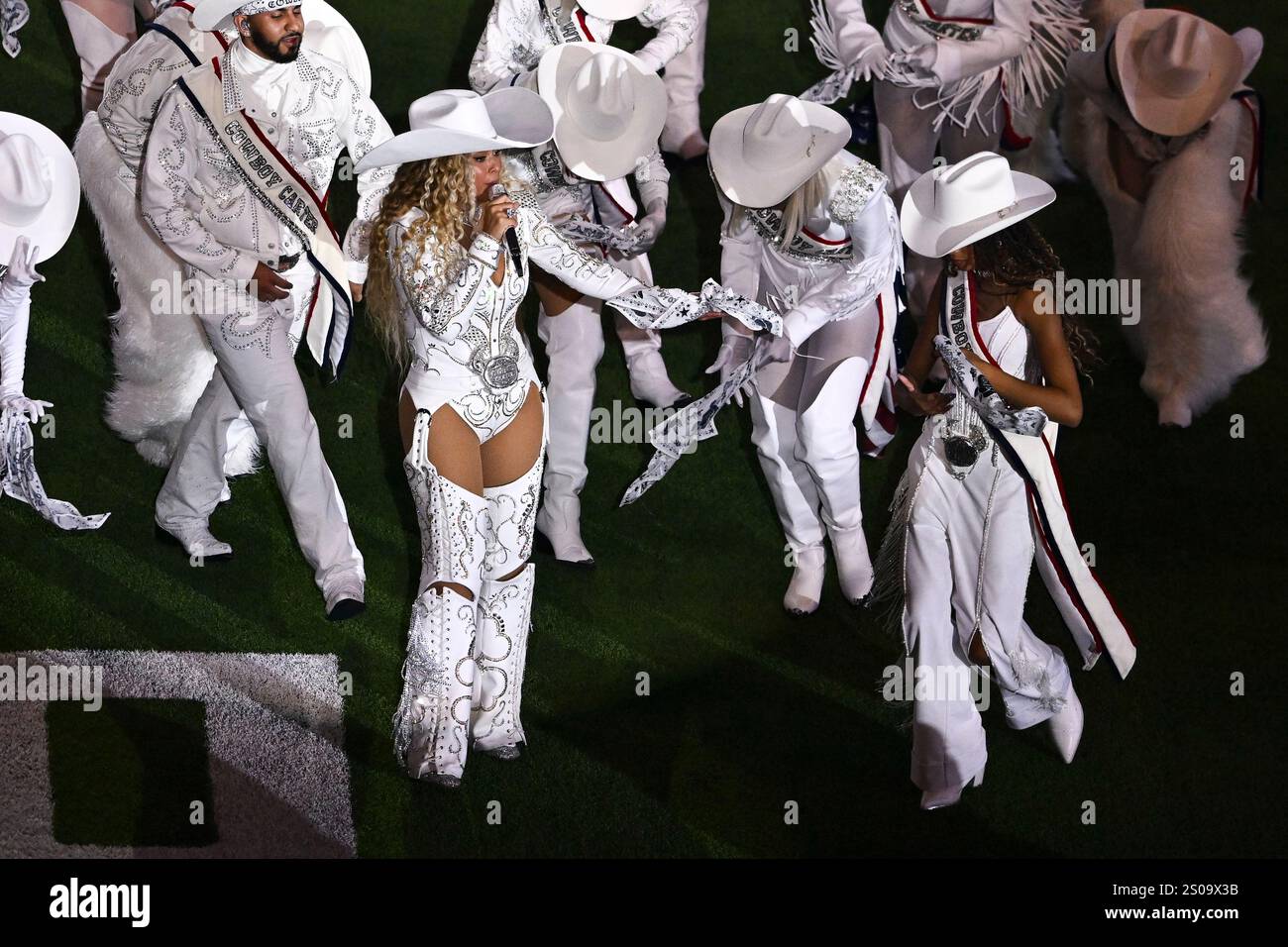 Beyoncé, left, is joined by her daughter Blue Ivy, right, during a ...