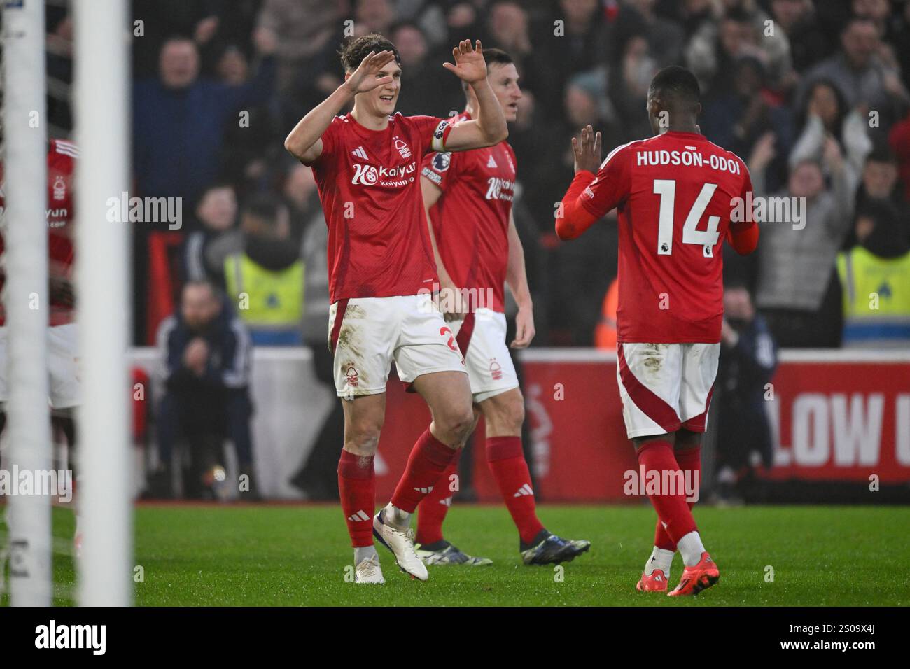 Ryan Yates of Nottingham Forest and Callum Hudson-Odoi of Nottingham ...
