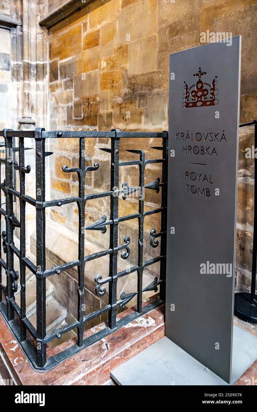 Entrance to the Royal Crypt of St Vitus Cathedral, Prague Castle ...