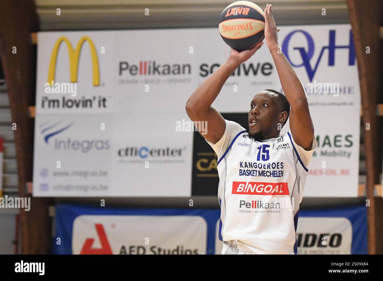 Oostende, Belgium. 26th Dec, 2024. Mechelen's Aundre Hyatt pictured in ...